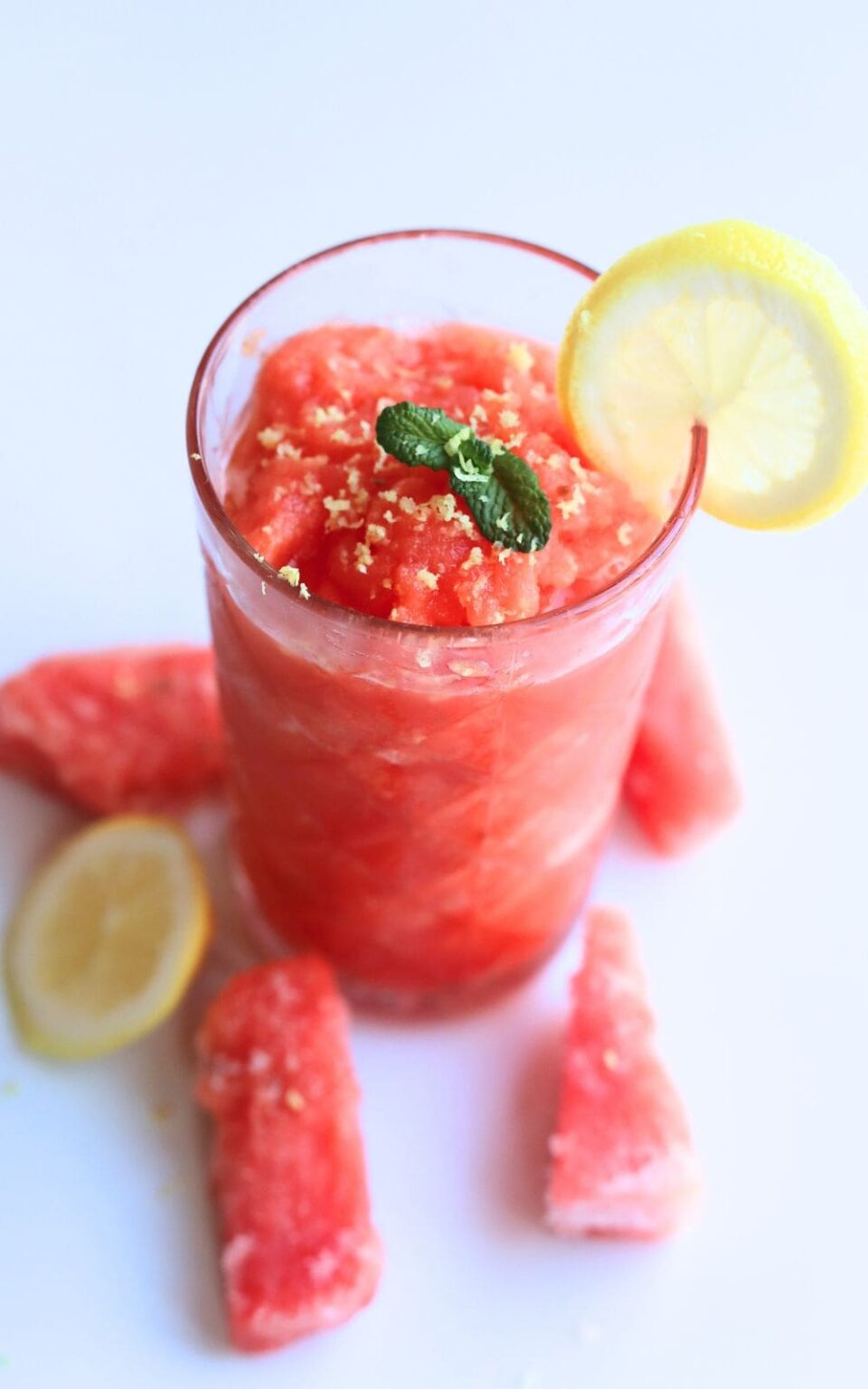 Easy 2-Ingredient Watermelon Slushie with Frozen Watermelon - Healthy ...